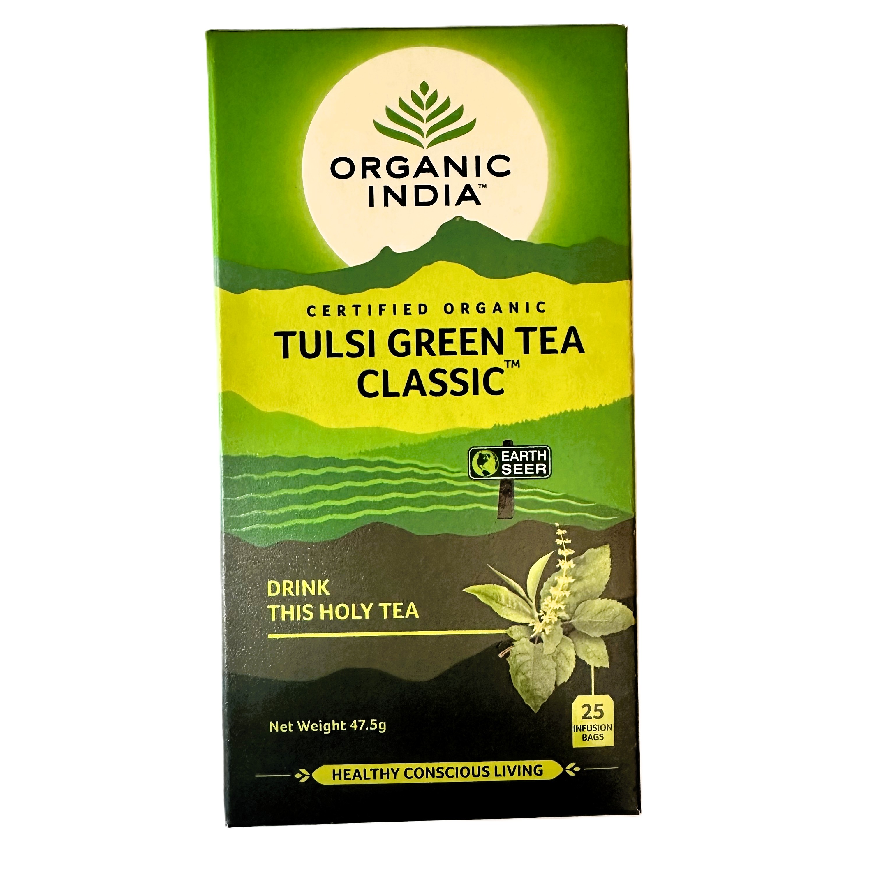 ORGANIC INDIA TULSI GREEN TEA CLASSIC 25 INFUSION BAGS | Medusa Store